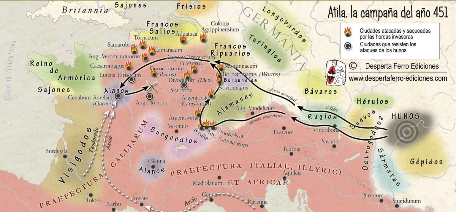 Batalla de Chalons (Campos Catalaúnicos) Año 451 - Somosgodos.com